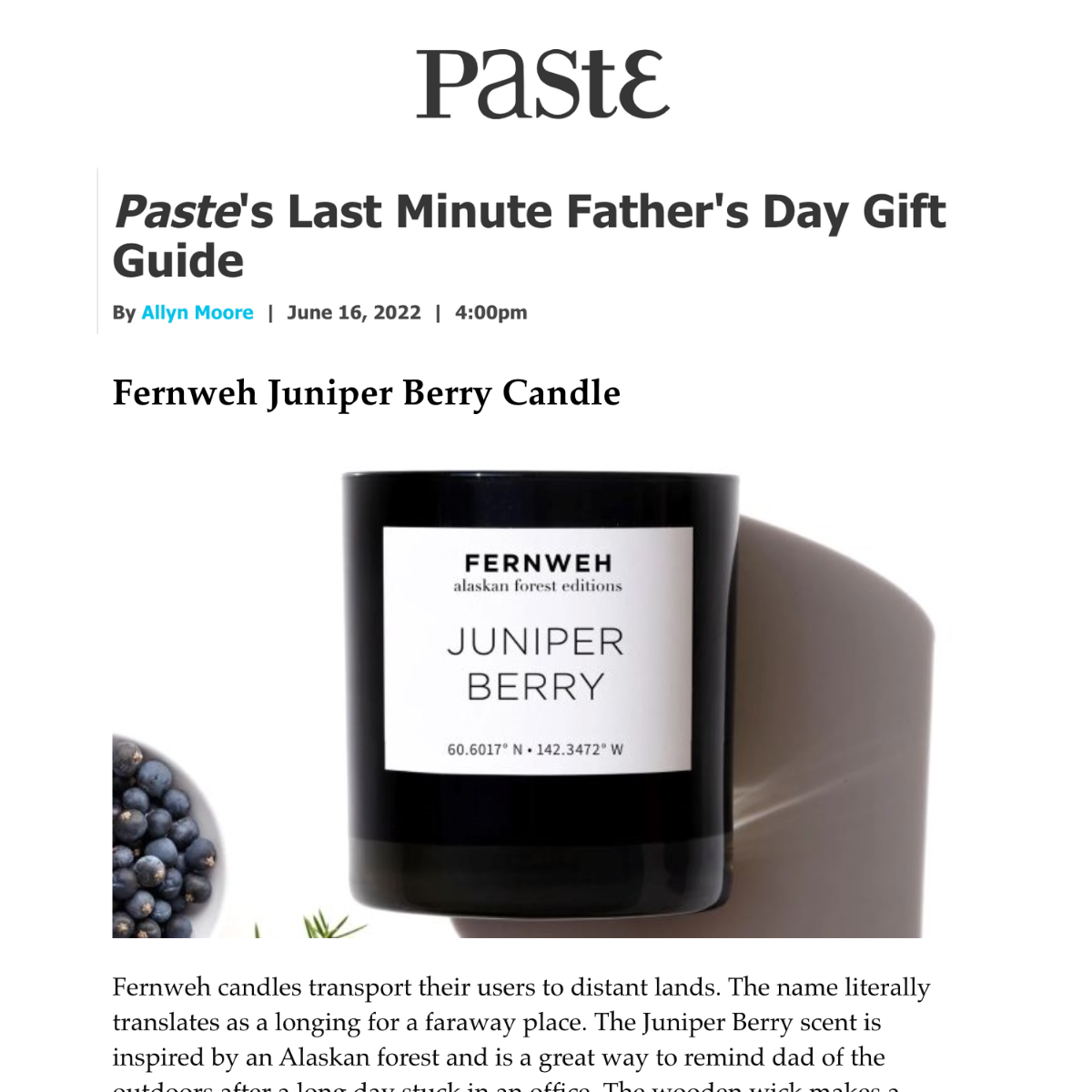 Paste Magazine – Fernweh Editions